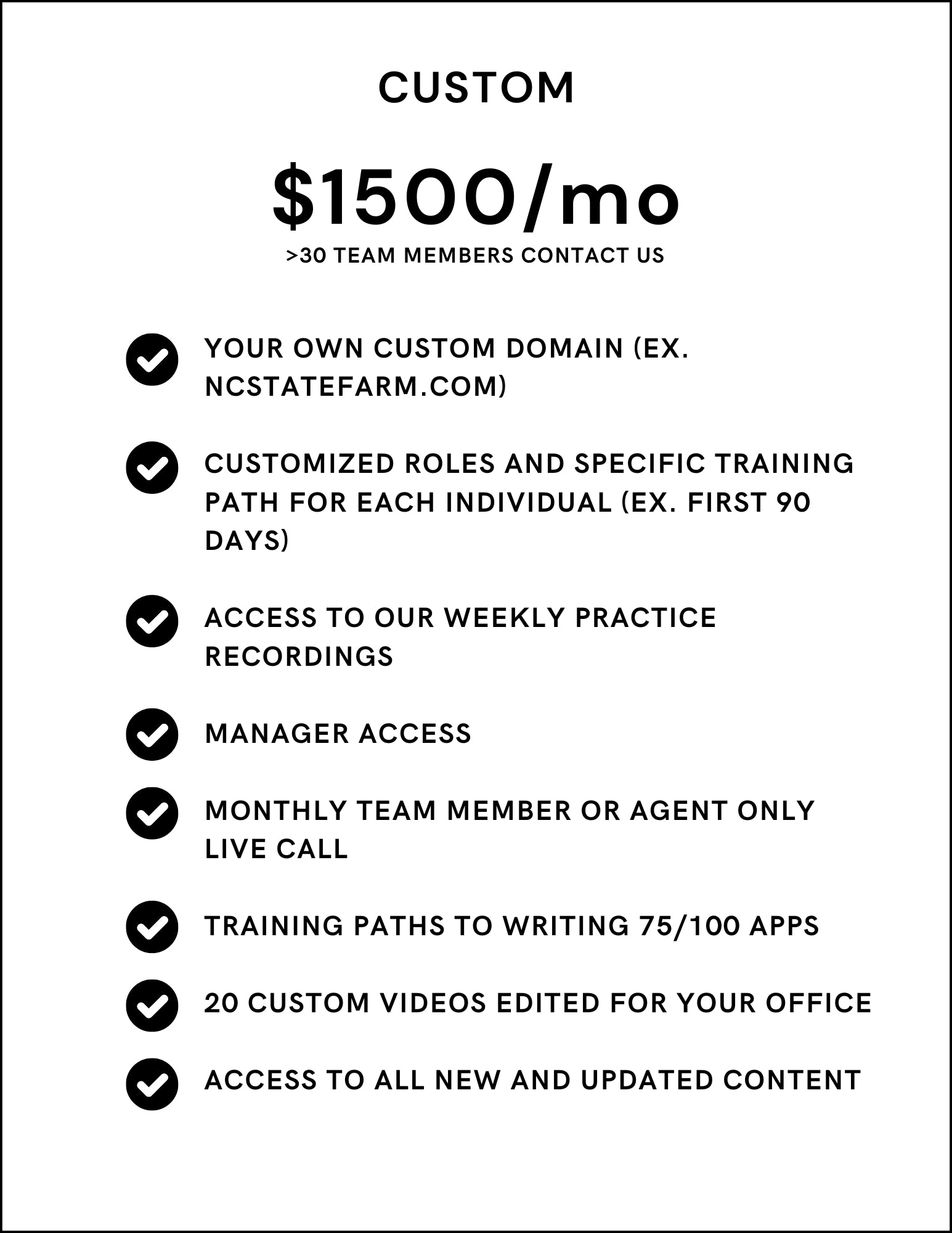 Custom Package – Agency Playbook